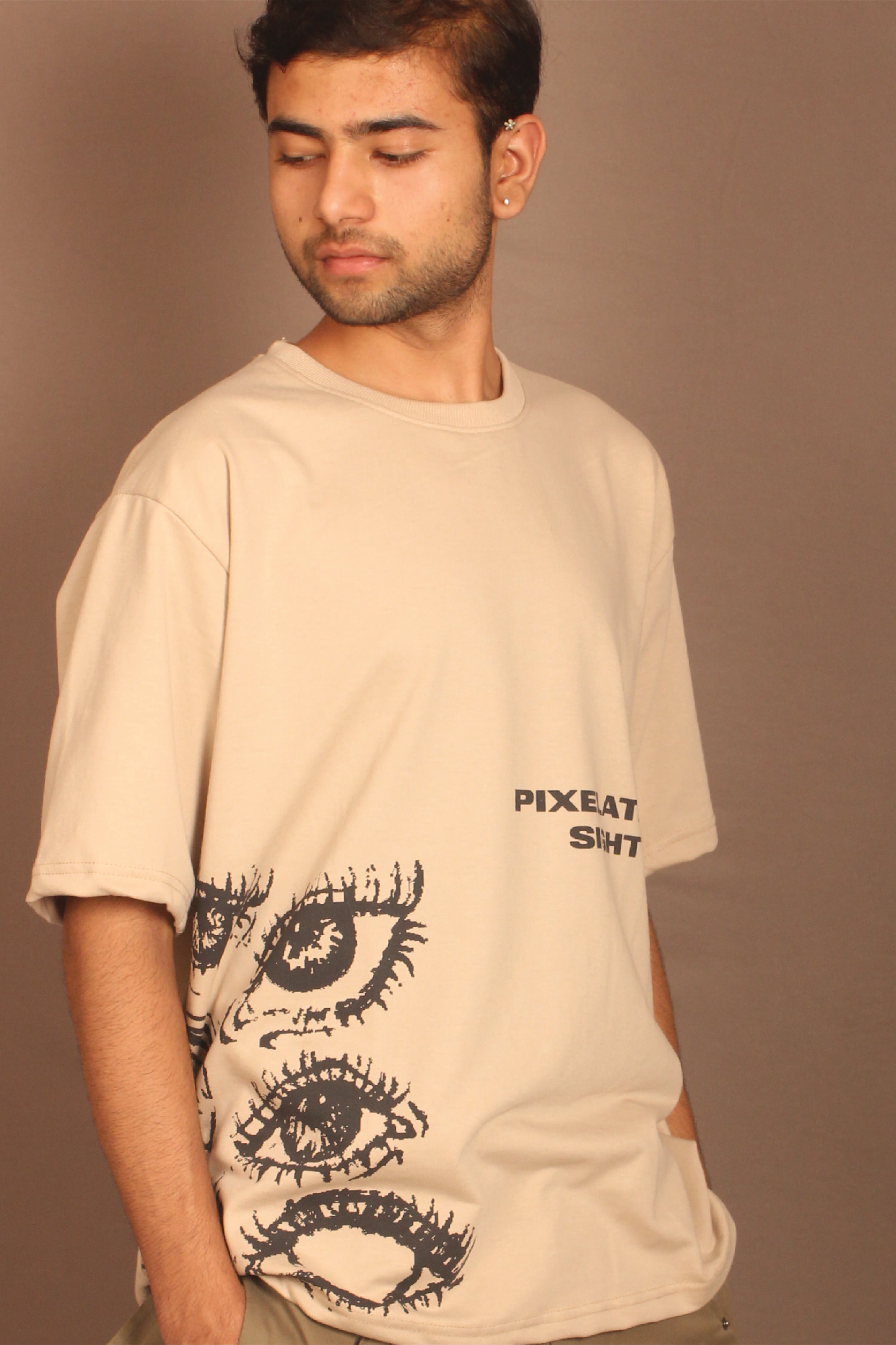Pixelated Sight T-shirt Beige – de'spit